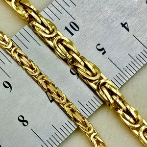 14K Solid Gold Byzantine Chain Necklace: 3mm or 5mm Thickness - Etsy