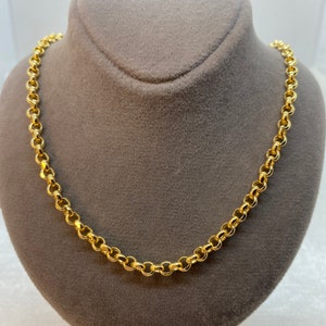 14k Real Gold Rolo Chain 14k Gold Rolo Chain 4mm 14k Rolo - Etsy