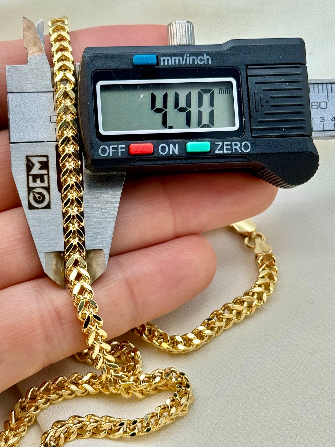 14k Solid Gold Diamond Cut Franco Chain Necklace (4.40mm, 20-24") - Etsy