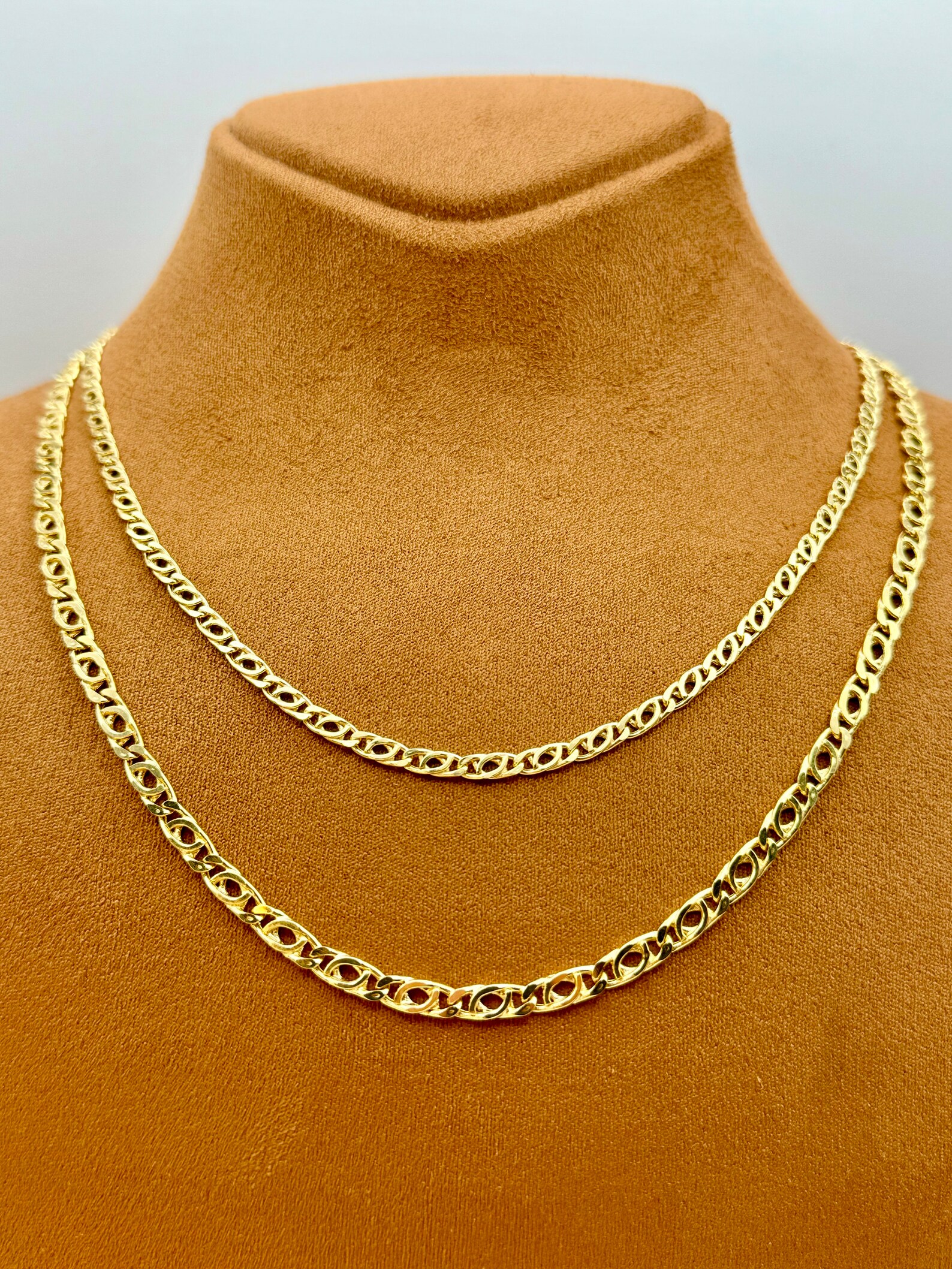 14K Gold Tiger Eye Necklace: Nona Link Chain, Men/women - Etsy