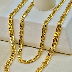 14K Gold Tiger Eye Necklace: Nona Link Chain, Men/women - Etsy