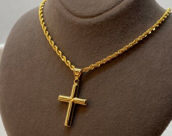 Cross With Rope Necklace - Etsy
