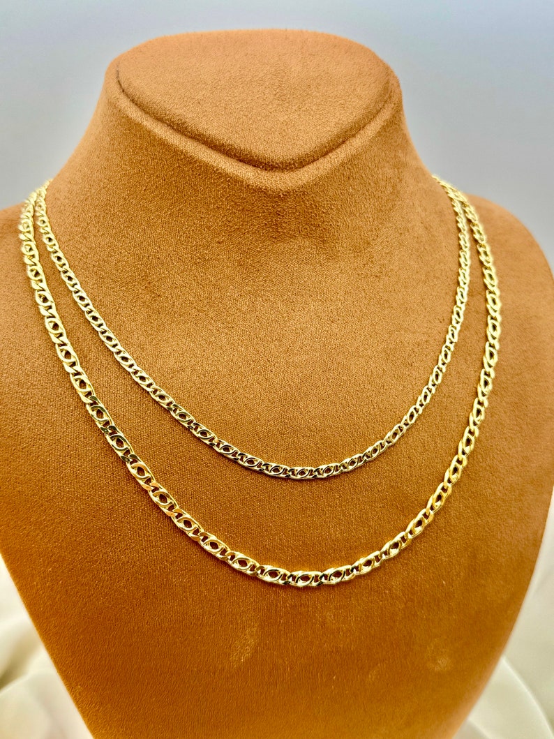 14K Gold Tiger Eye Necklace: Nona Link Chain, Men/women - Etsy