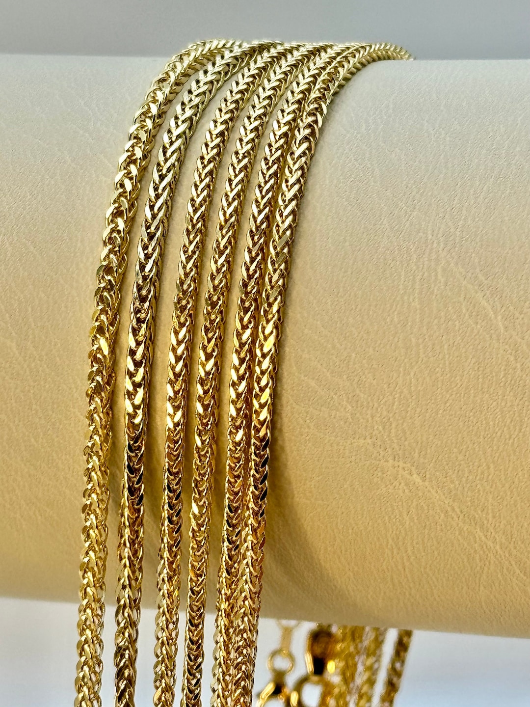 18k Gold Franco Foxtail Chain Necklace, 2.5mm - Etsy