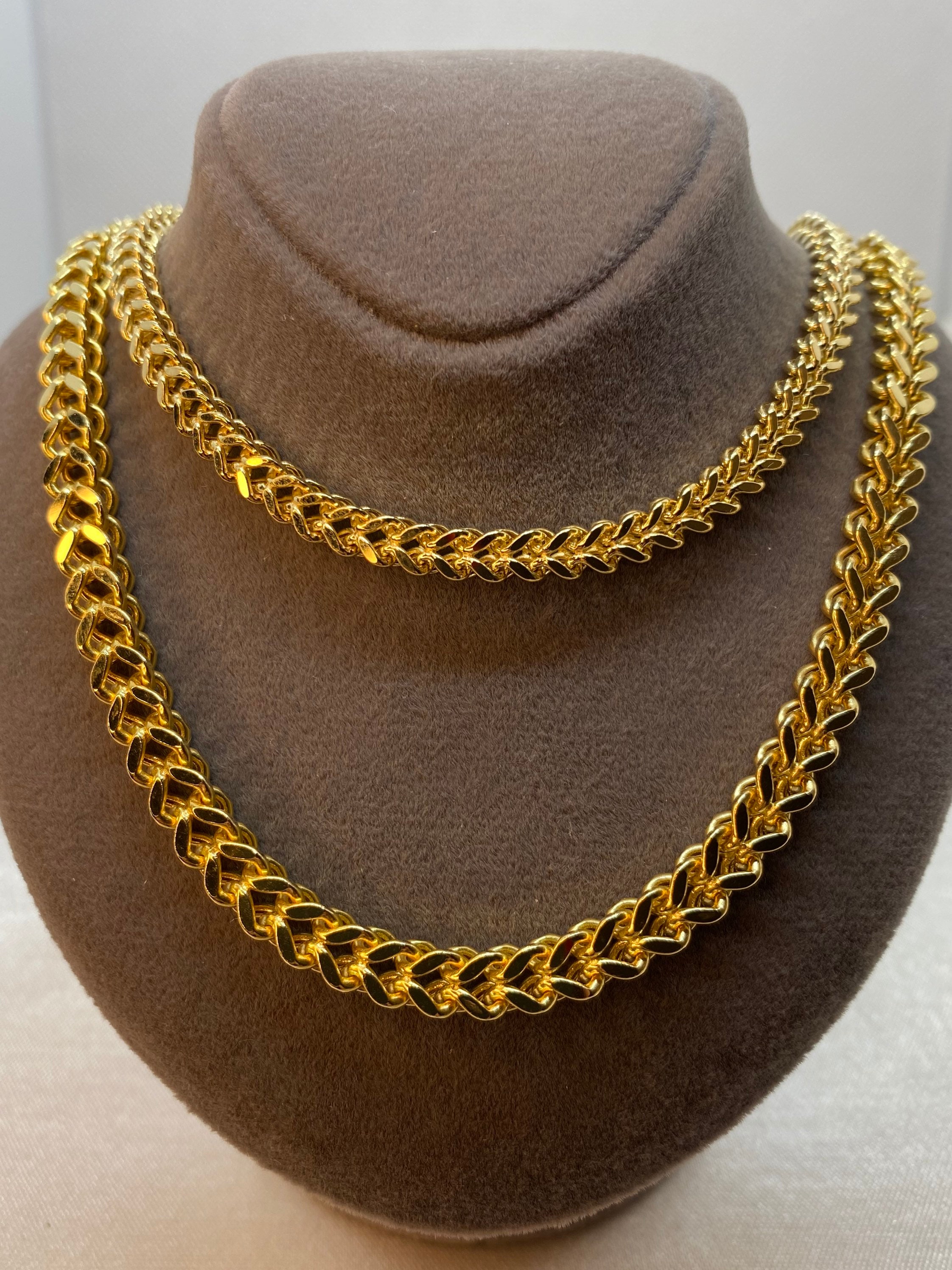 14k Solid Gold Franco chain, Gold Franco chain, 14k trending Gold chain ...