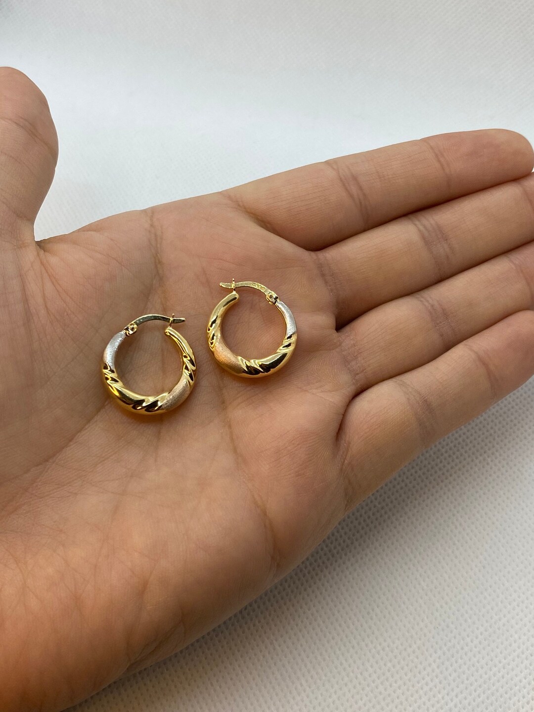 14k Gold Hoop Earring Fat Hoop Earring Gold Hoop Earring - Etsy