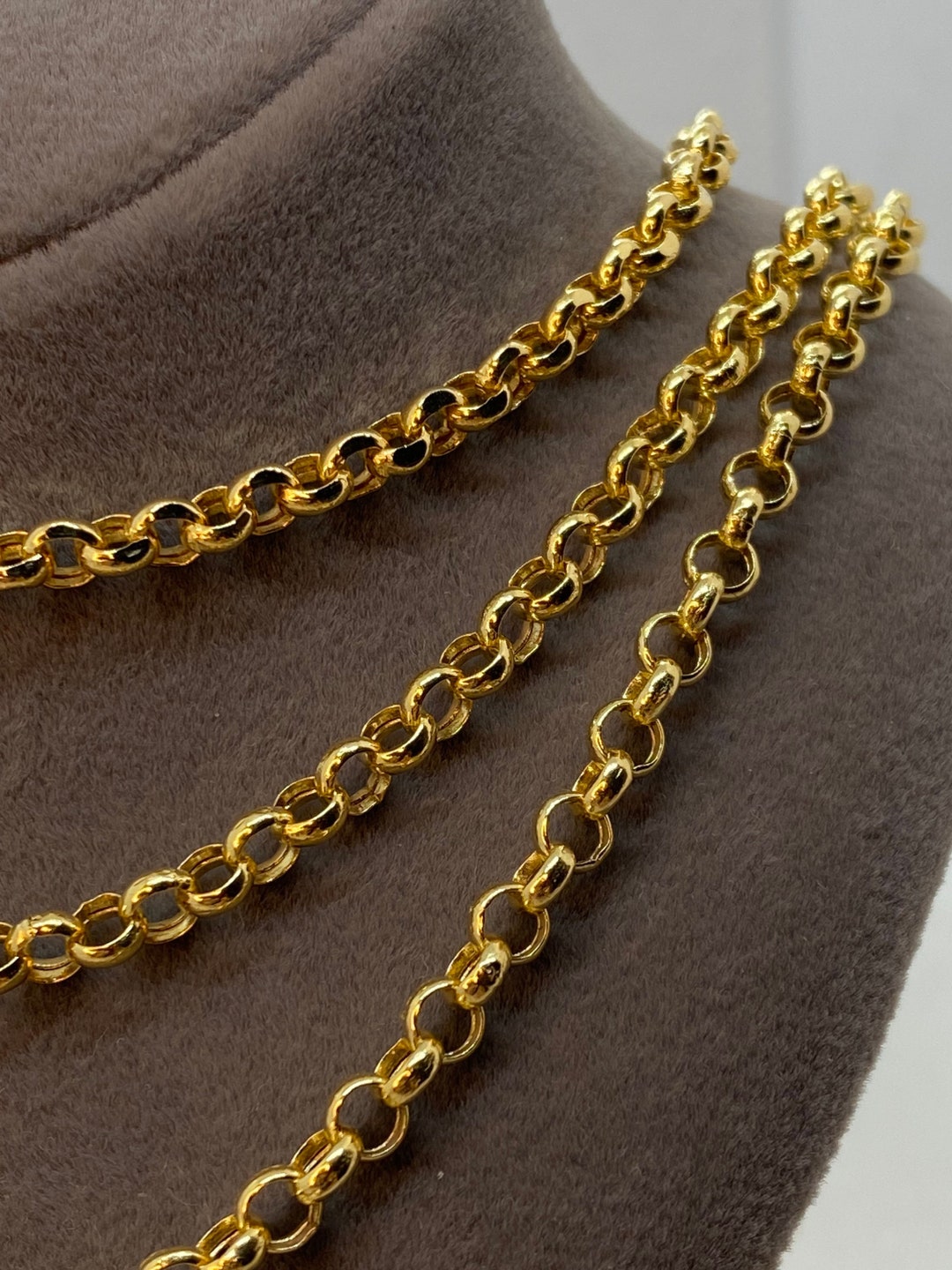 14k Real Gold Rolo Chain 14k Gold Rolo Chain 4mm 14k Rolo - Etsy
