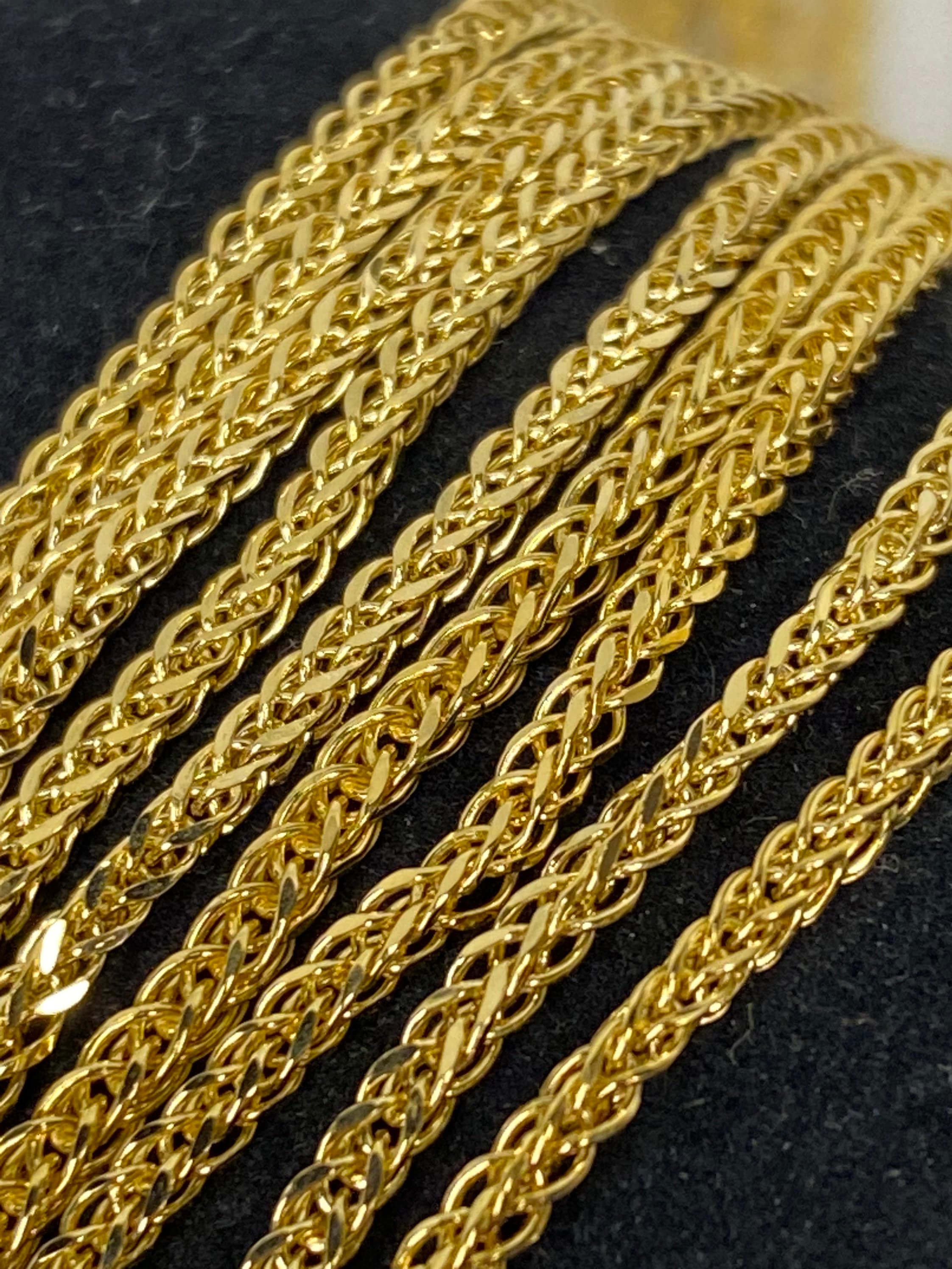 18k solid gold foxtail chain foxtail chain foxtail necklace | Etsy