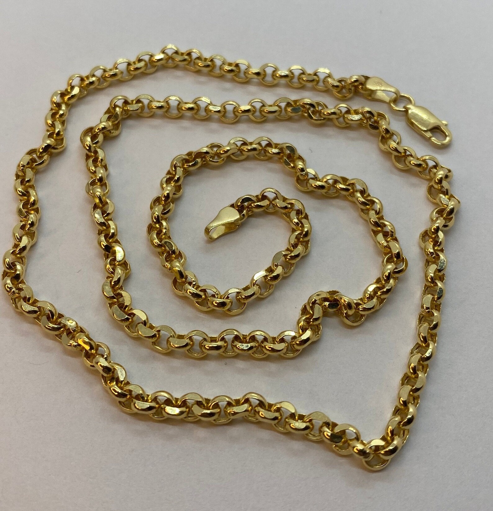 14k Real Gold Rolo Chain 14k Gold Rolo Chain 4mm 14k Rolo - Etsy