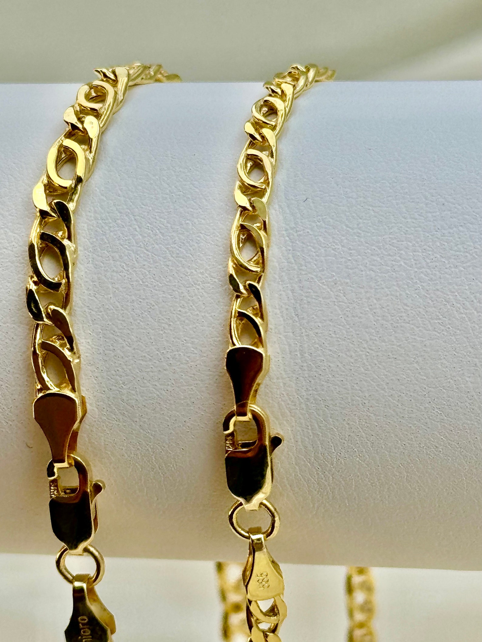 14K Gold Tiger Eye Necklace: Nona Link Chain, Men/women - Etsy