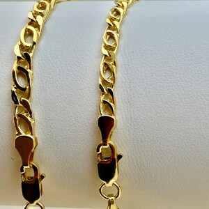 14K Gold Tiger Eye Necklace: Nona Link Chain, Men/women - Etsy