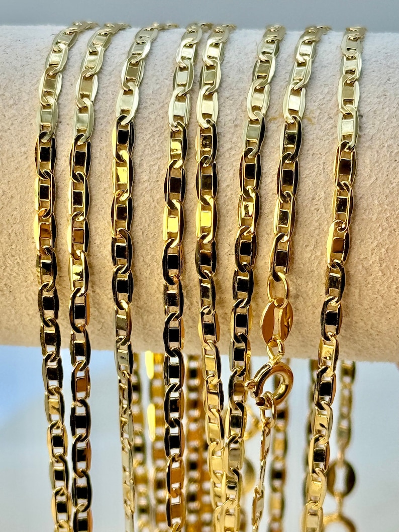 18k Gold Anchor Mariner Chain Necklace, 2.3mm - Gift Box - Etsy