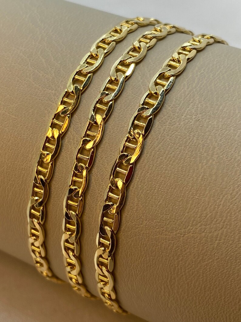 14k Gold Anchor Chain Necklace - 4mm Mariner Style - Etsy