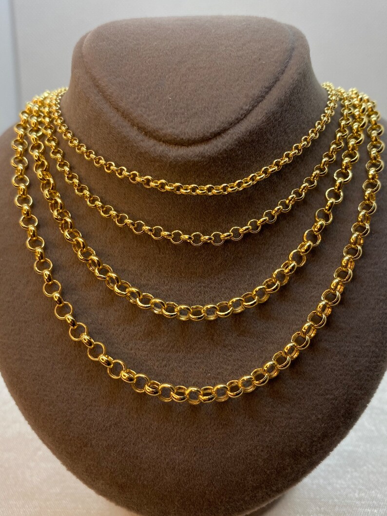14k Real Gold Rolo Chain 14k Gold Rolo Chain Gold Rolo - Etsy