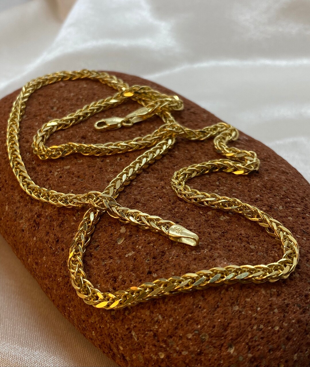 14k Gold Franco Chain Diamond Cut Franco Foxtail Chain - Etsy