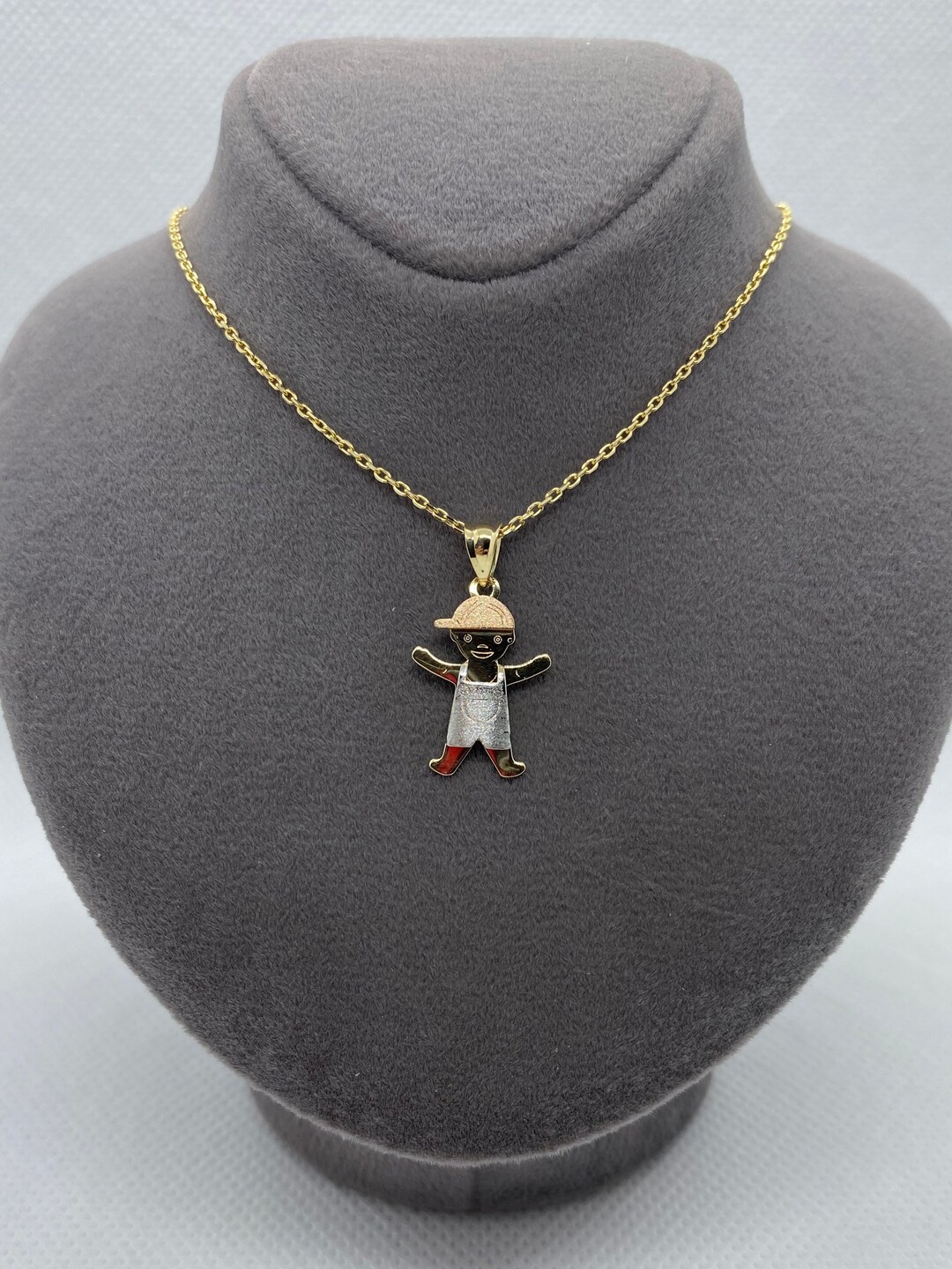14k Solid Gold Little Boy Necklace 19.5 Inches 1mm - Etsy