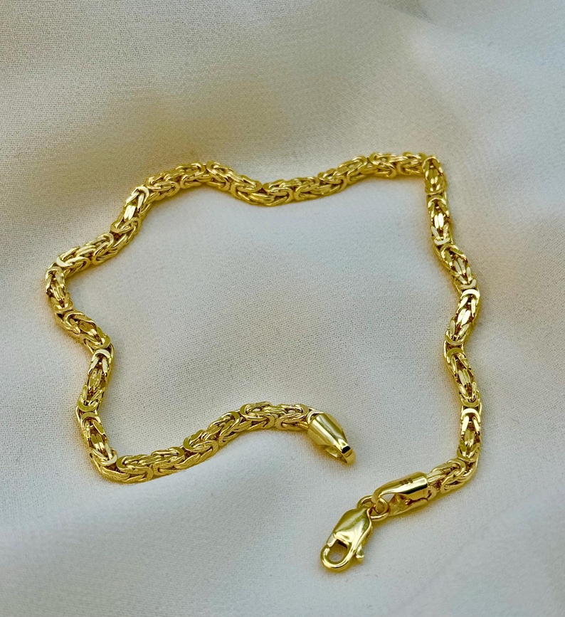 14k/18k Gold Byzantine Bracelet: King Chain Link - Etsy