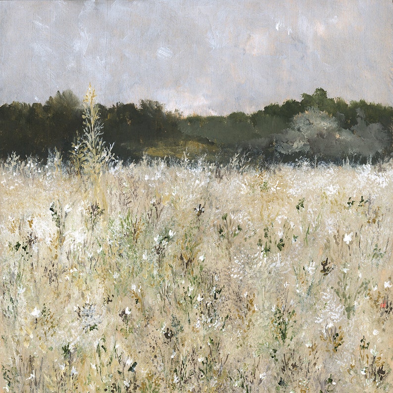 Field Painting, Neutral Artwork, Wall Art, Art Print, Neutral Painting ...