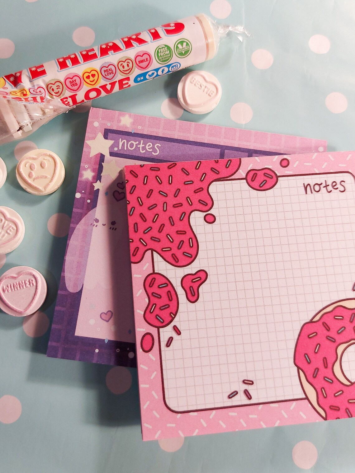 Donut Memo Note Pad / Cute Kawaii Grid Sprinkles - Etsy