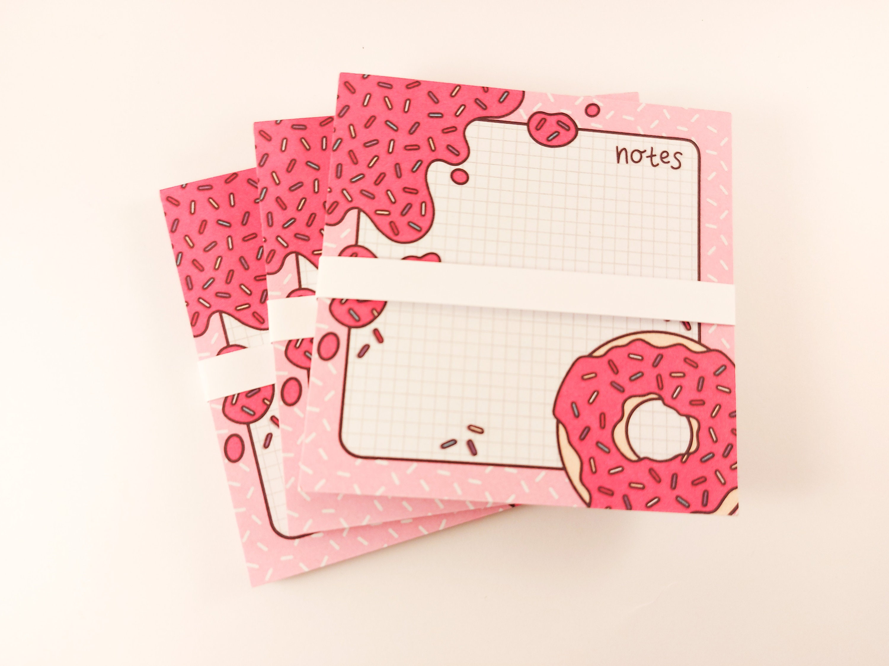 Donut Memo Note Pad / Cute Kawaii Grid Sprinkles - Etsy