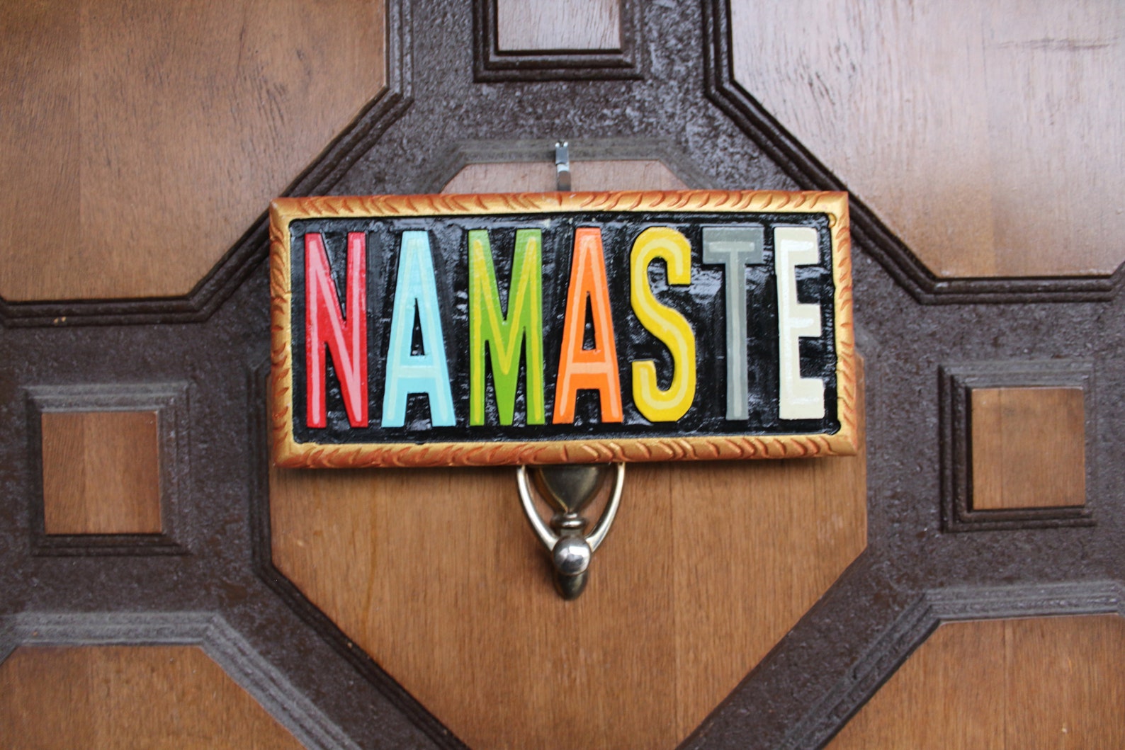Namaste Colorful Door Sign for Front Door Decor. Front Door - Etsy