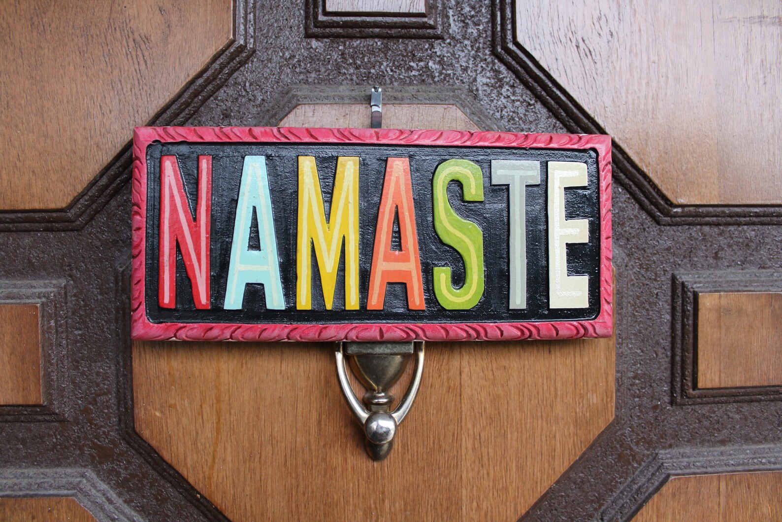 Namaste Colorful Door Sign for Front Door Decor. Front Door - Etsy