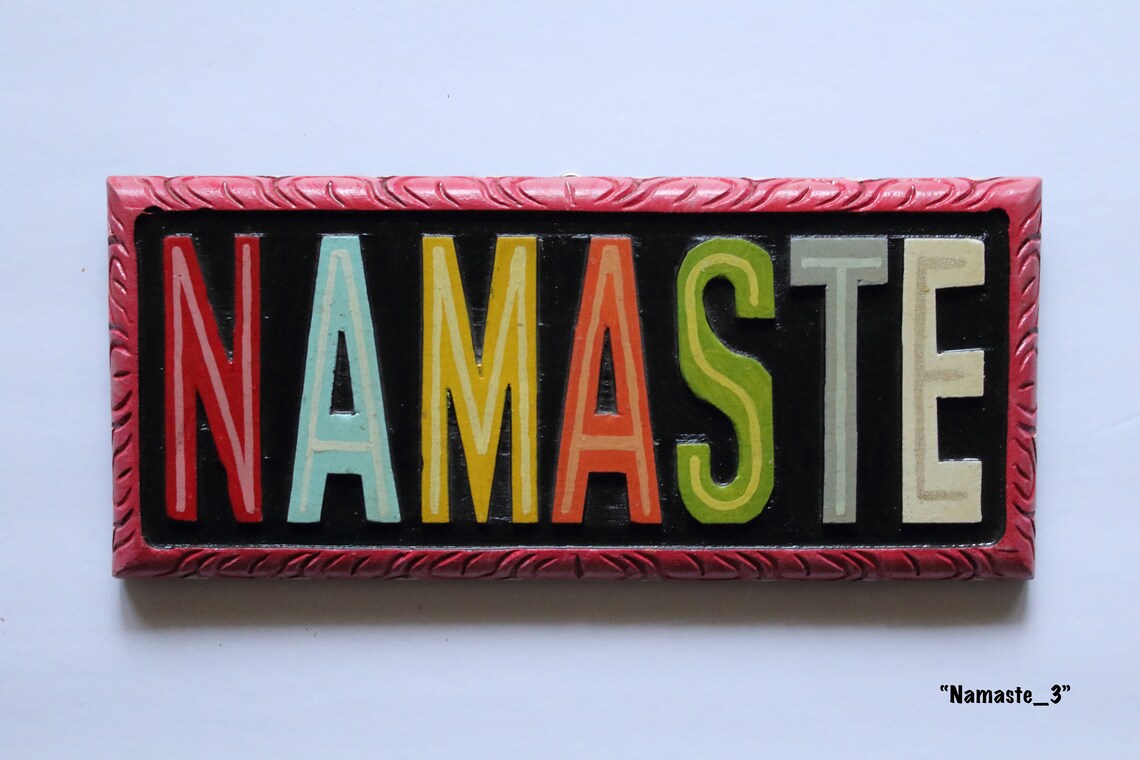 Namaste Colorful Door Sign for Front Door Decor. Front Door - Etsy