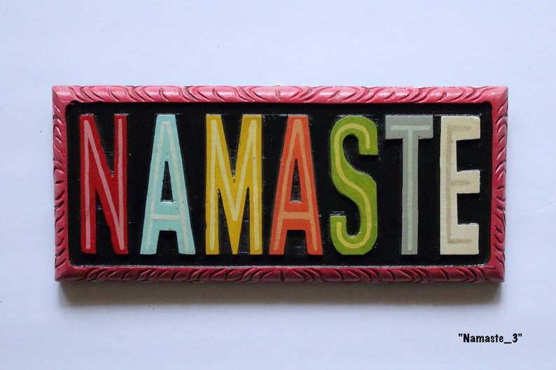Namaste Colorful Door Sign for Front Door Decor. Front Door Sign. - Etsy