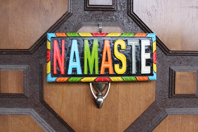Namaste Colorful Door Sign for Front Door Decor. Front Door Sign. - Etsy