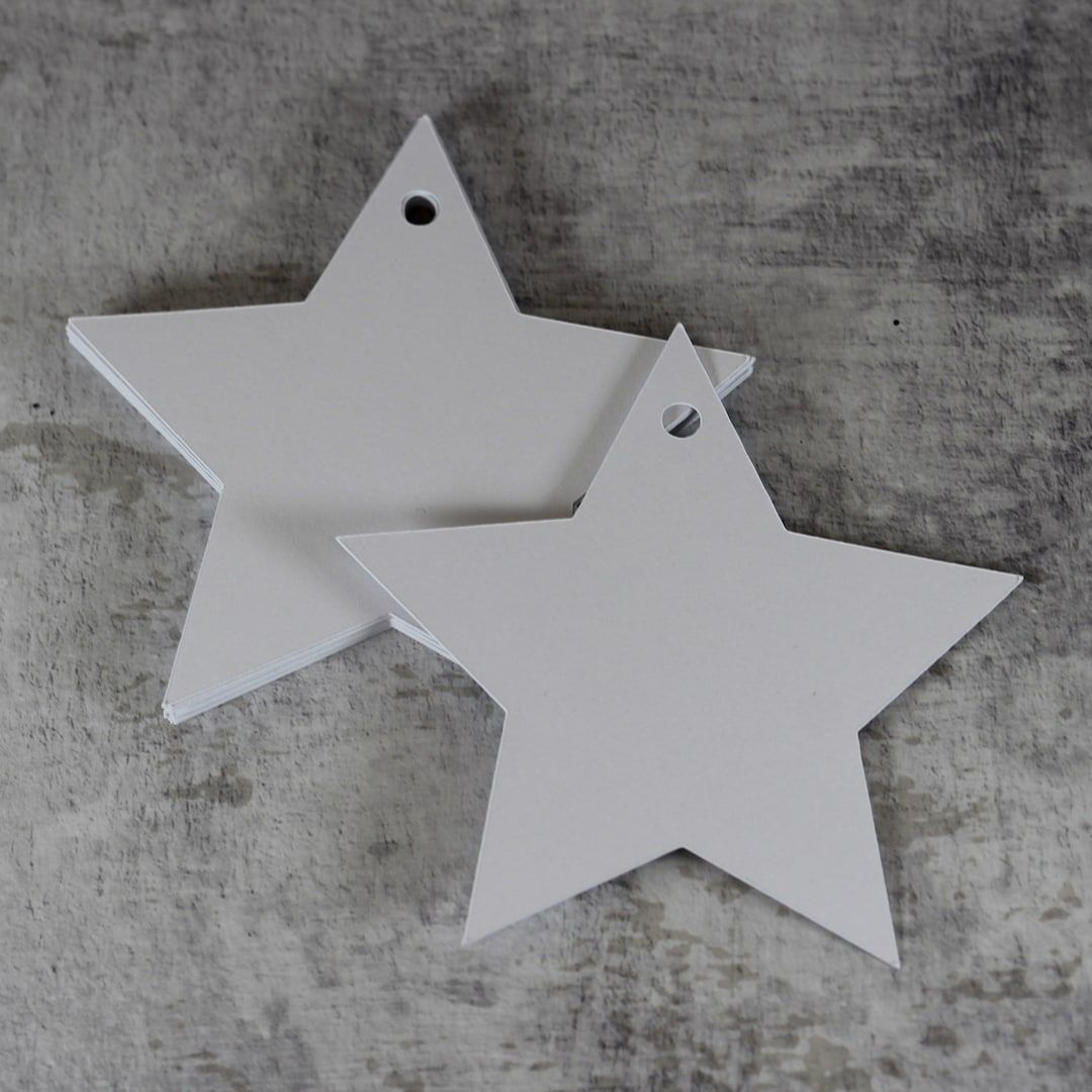 Large Star Gift Tags, 3.5 Inch Kraft Tags, White Tags, Price Tags ...