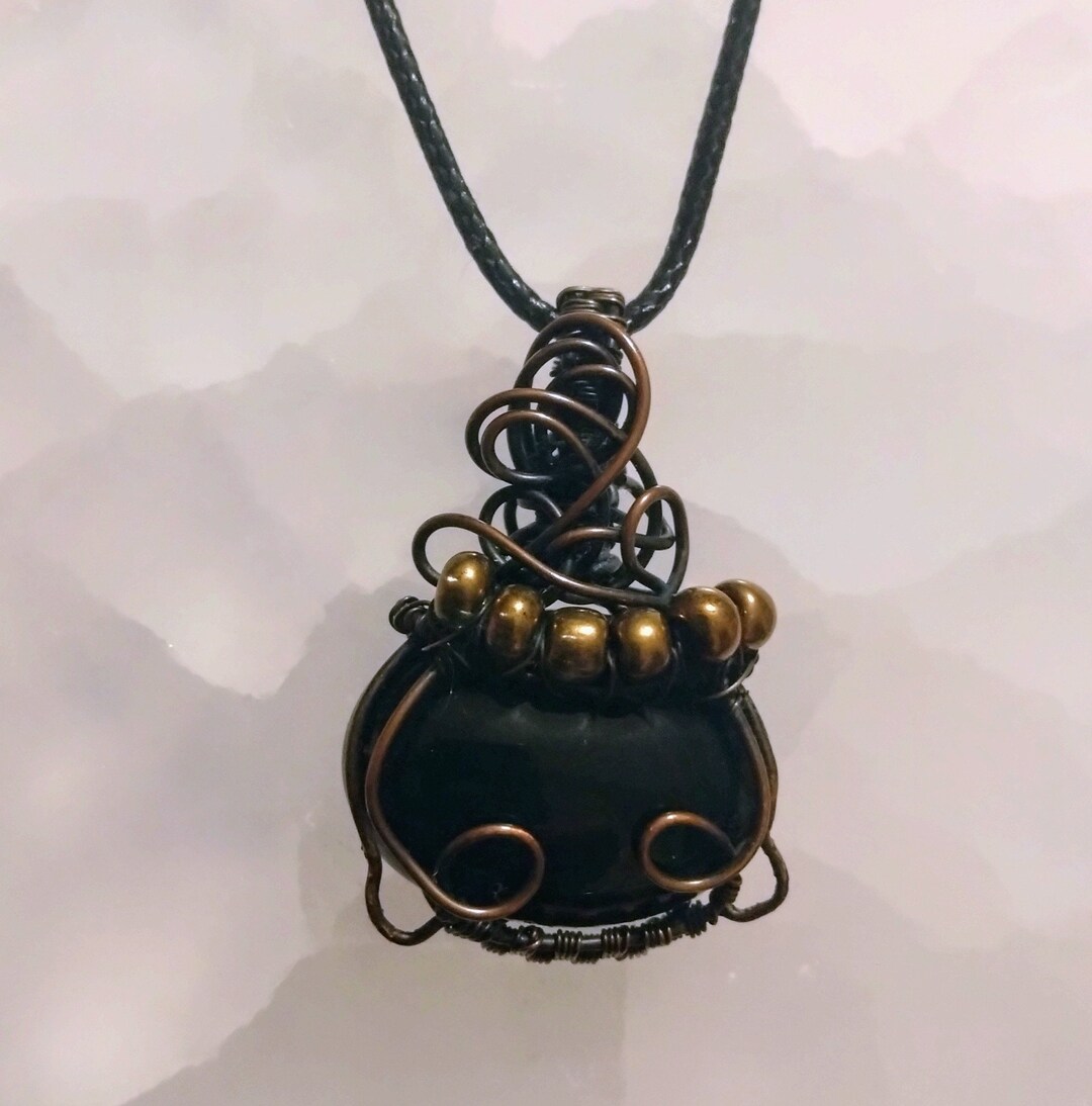 Black Onyx Cauldron Pendant - Etsy