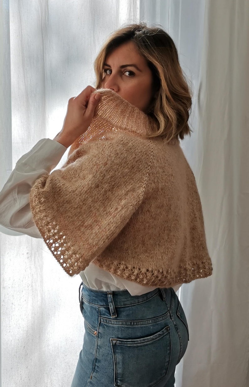 Knit caplet pattern - Patrón de capa de punto - Caplet sweater knitting ...