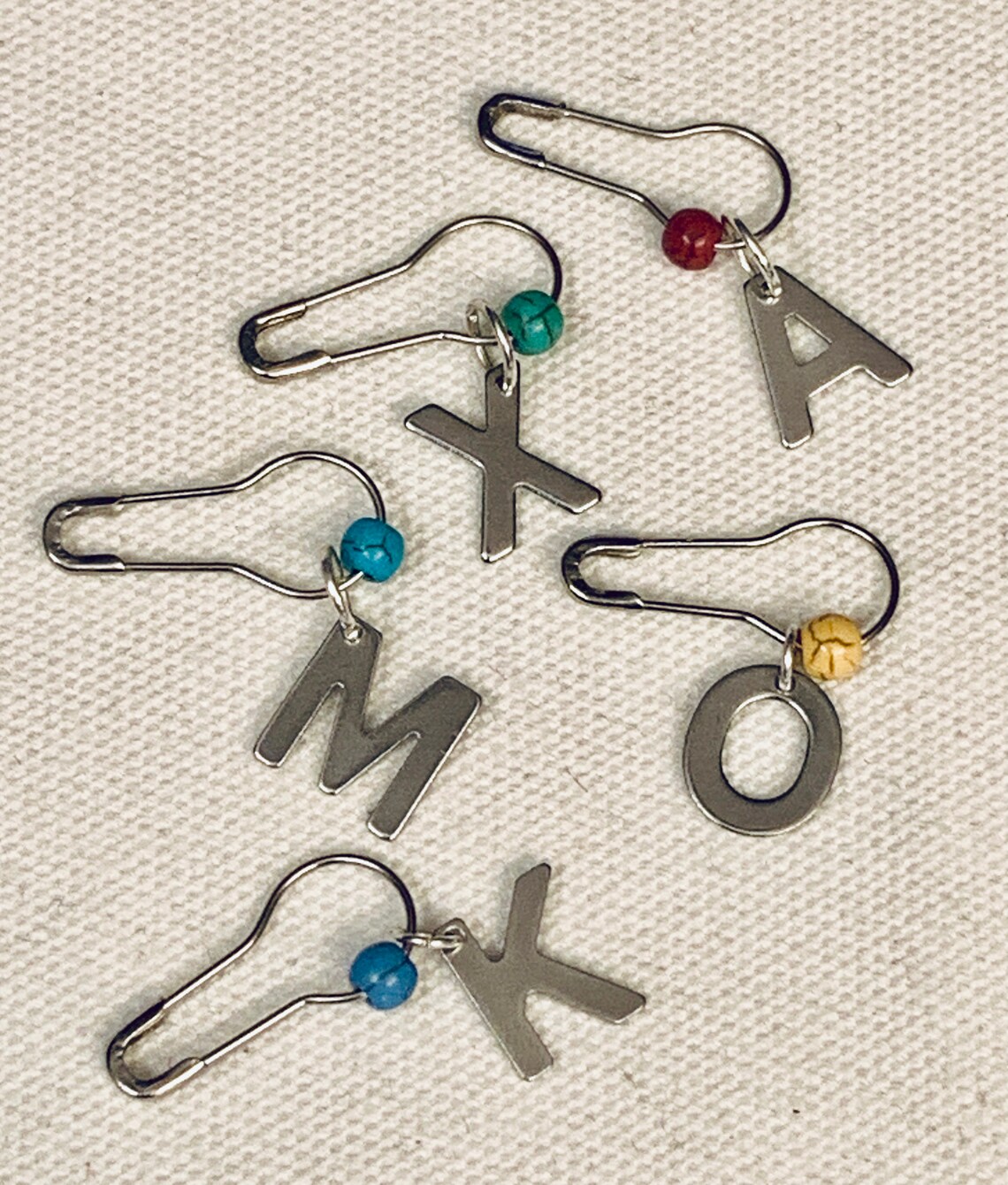 Safety Pin With Letter Personalized Letter Charm Custom - Etsy