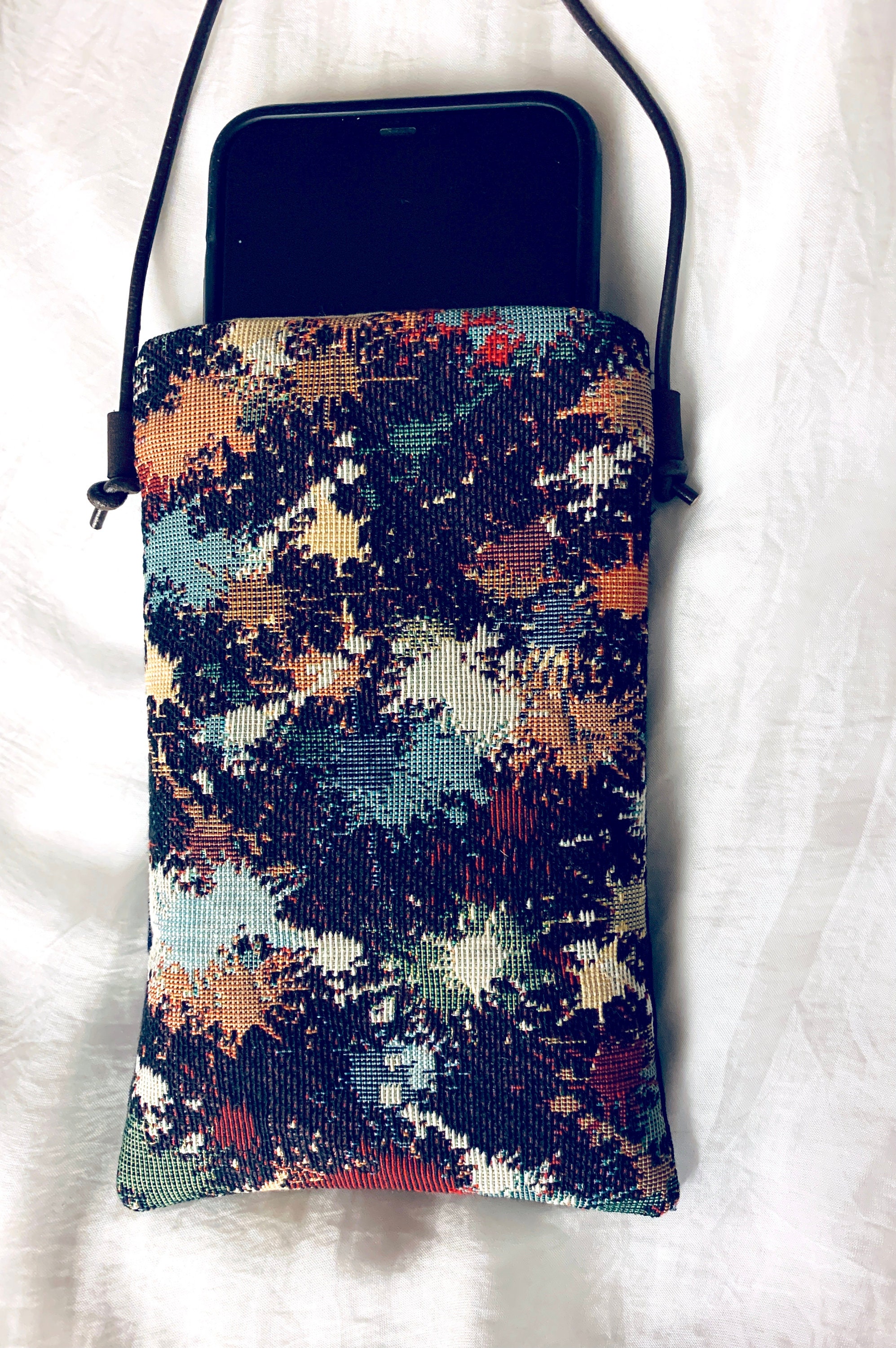 Handmade Cell Phone Tapestry Pouch, Fabric Purse, Eye Glass Carrier ...