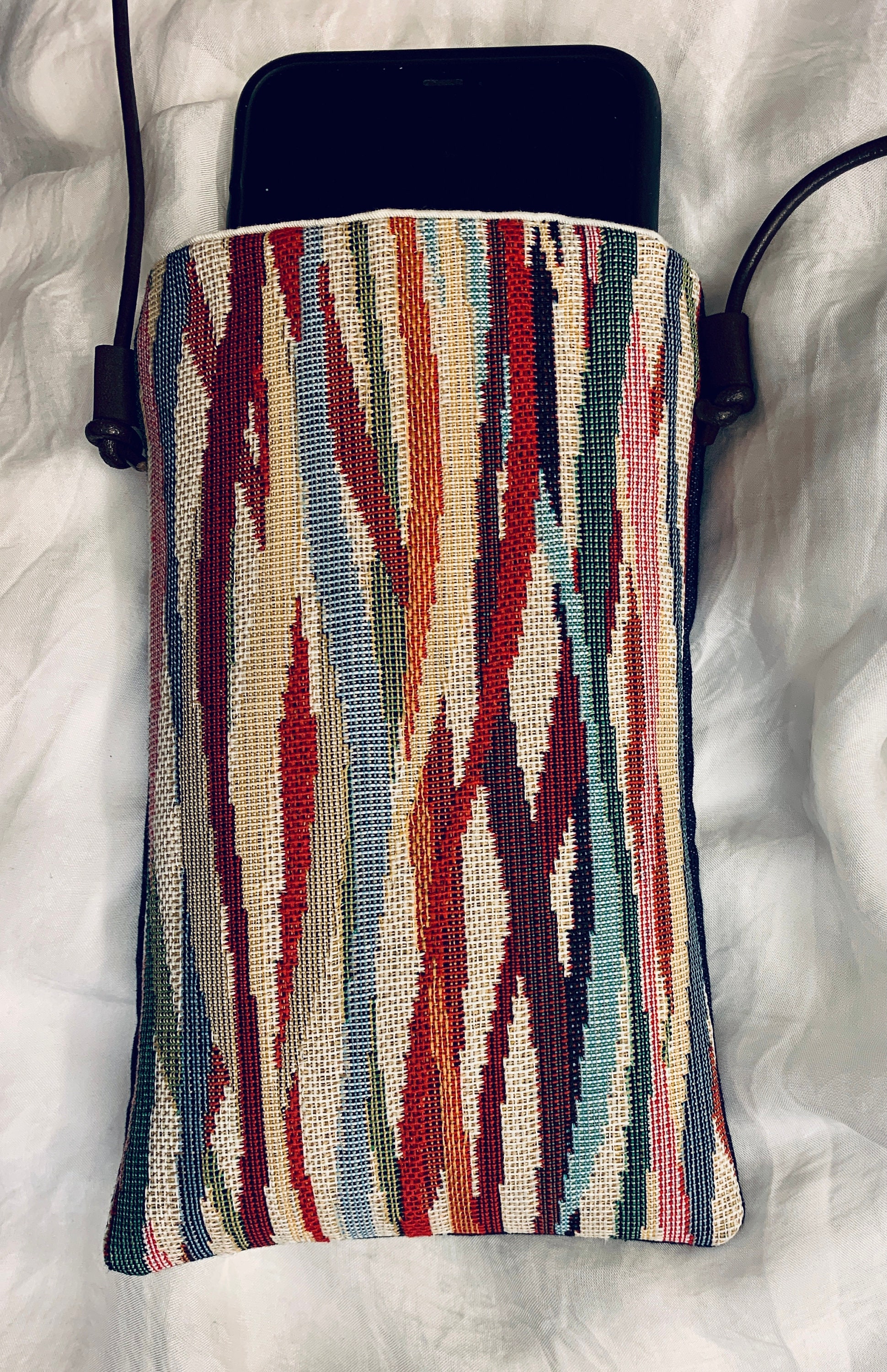 Handmade Cell Phone Tapestry Pouch, Fabric Purse, Eye Glass Carrier ...