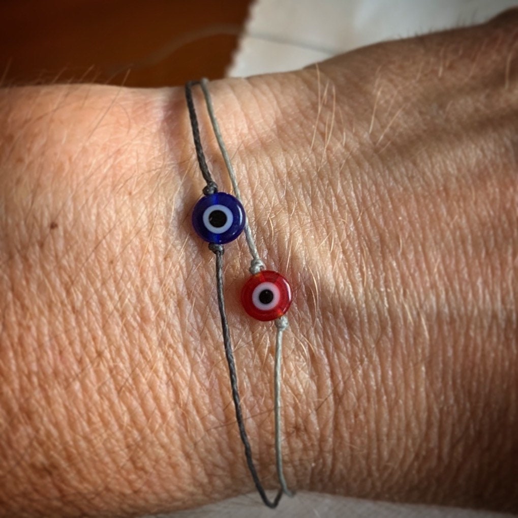 Handmade Evil Eye String Bracelet Boho Minimal Jewelry - Etsy