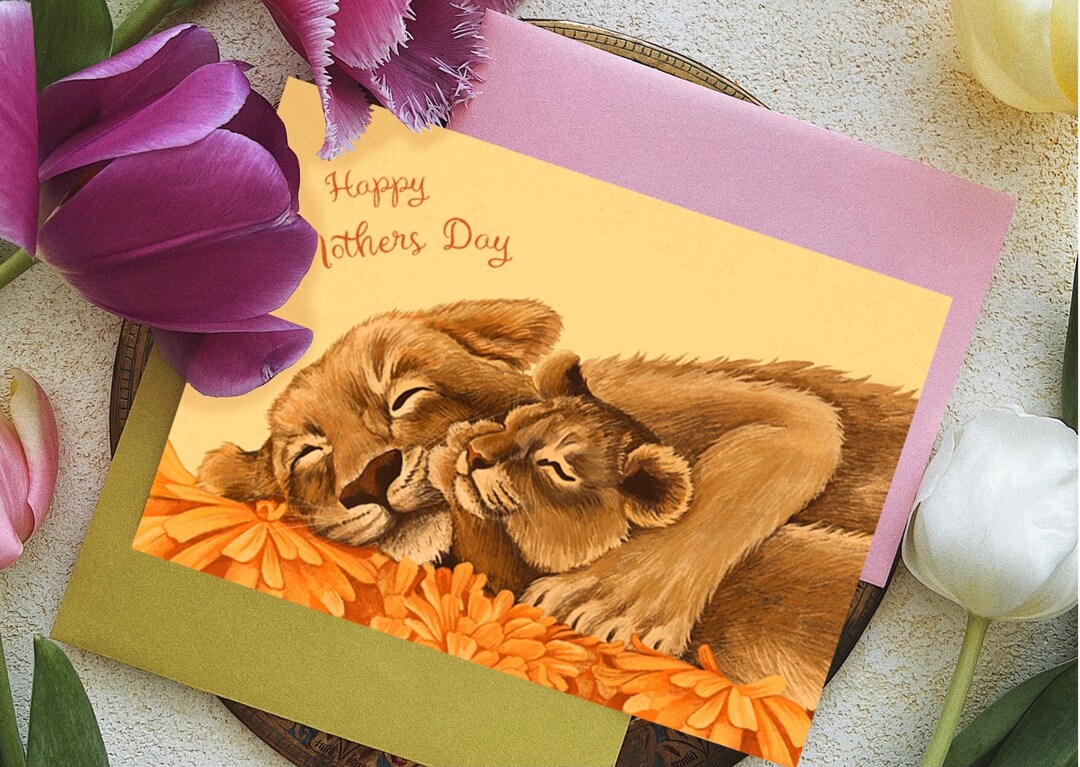 Lionmom Mothersday Card, Digital Download Postcard - Etsy