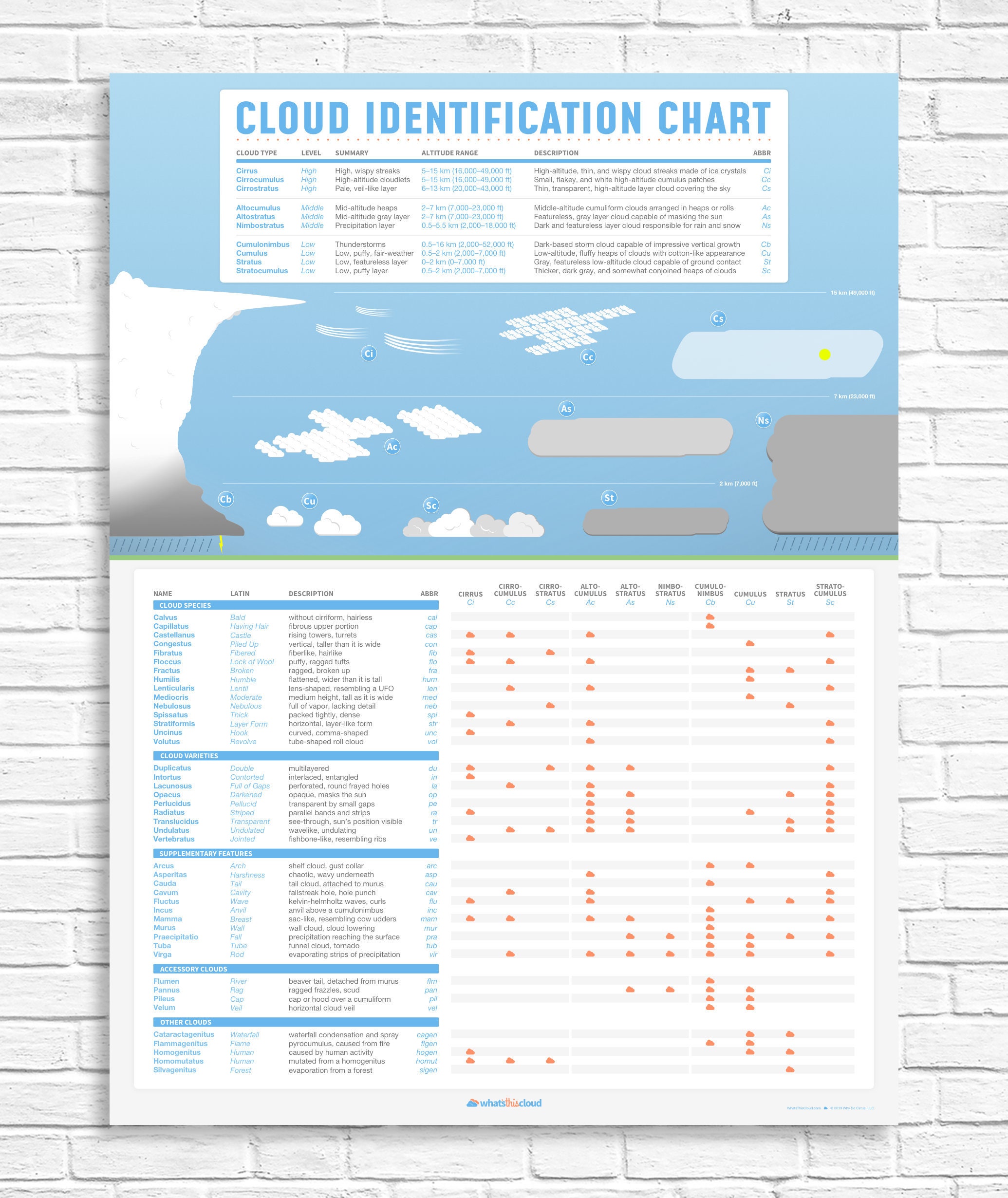 Cloud Identification Poster - 18x24 - Etsy