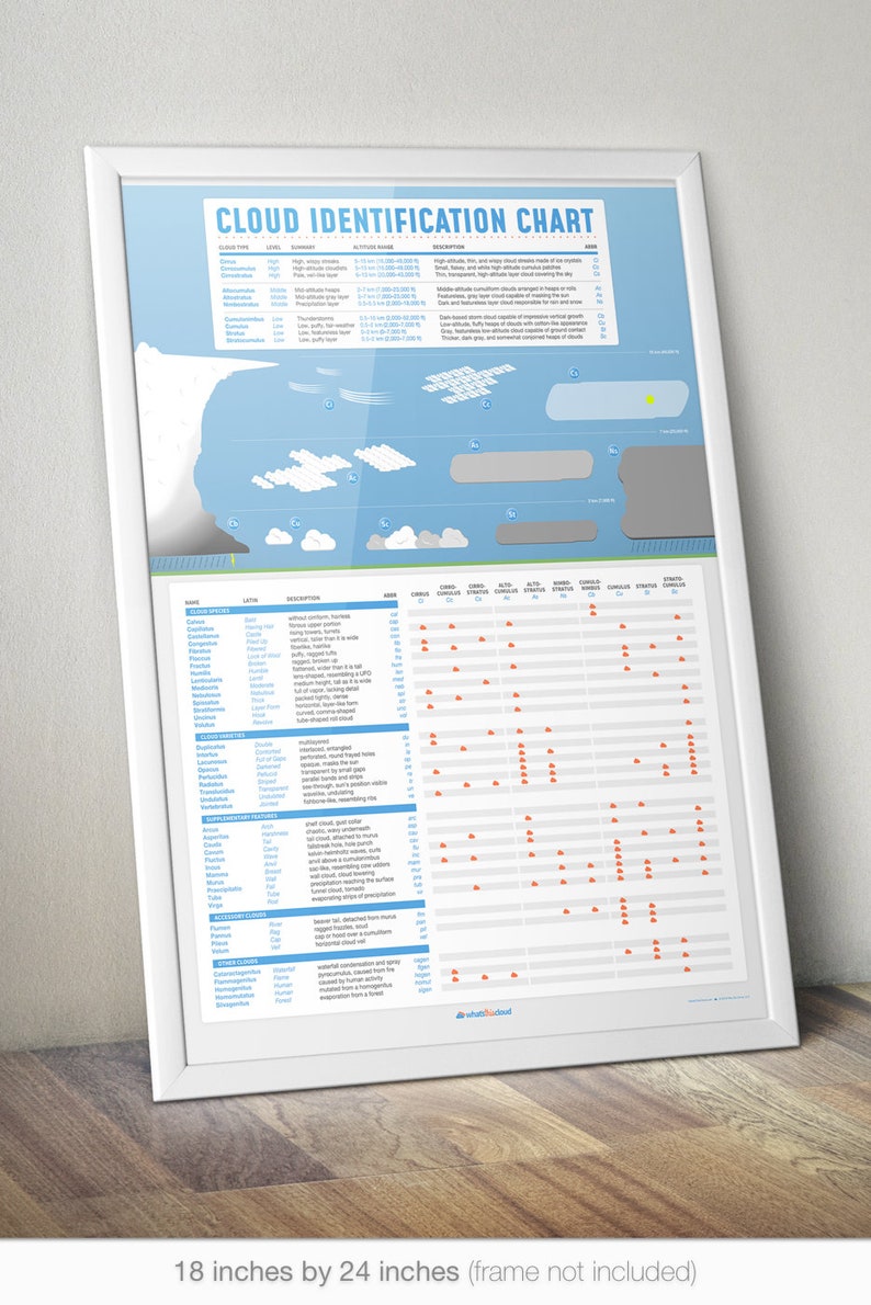 Cloud Identification Poster - 18x24 - Etsy