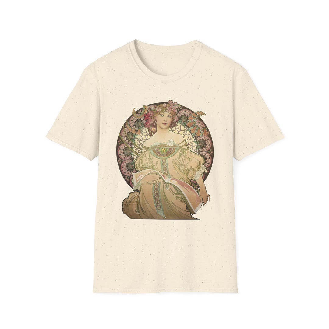 Alphonse Mucha T-shirt for Women and Men 100% Cotton, T-shirt Print ...
