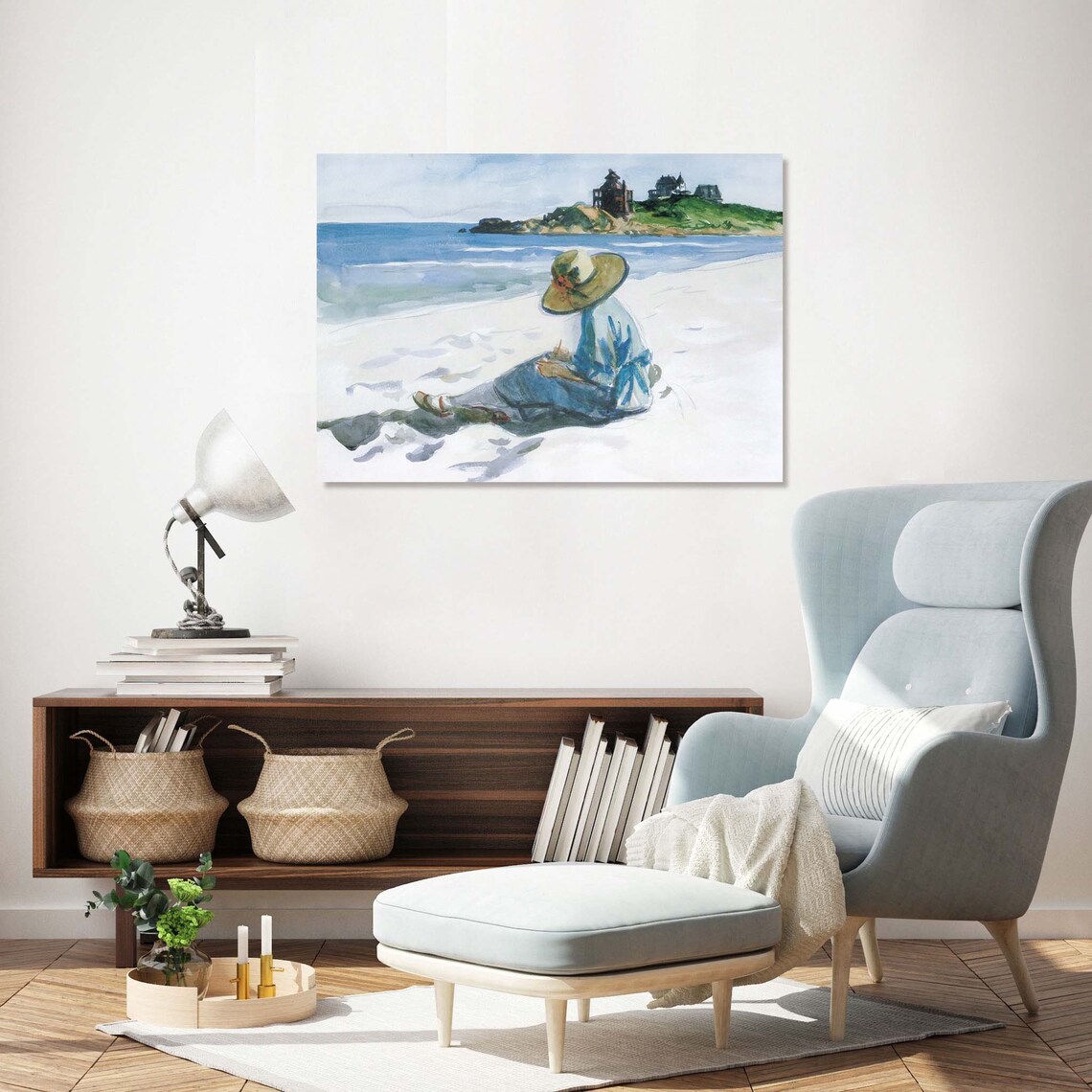 Edward Hopper Digital Print Download Realistic Painting "on the Beach ...