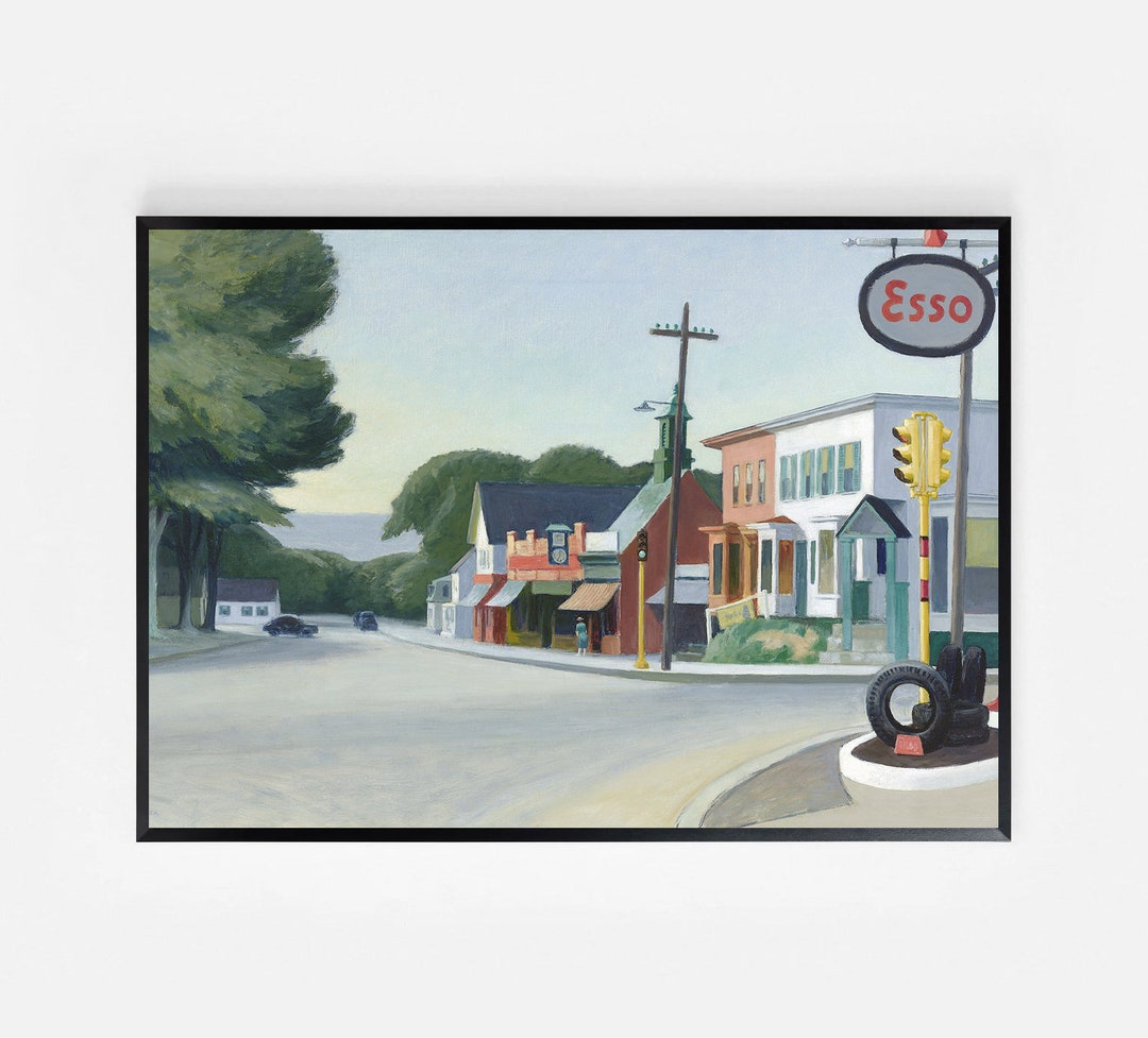 Edward Hopper Digital Print Download Realistic Painting "gas Station ...