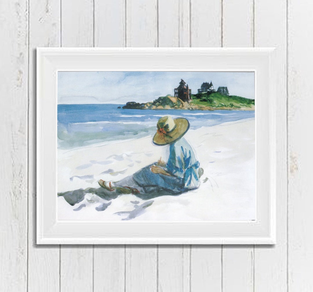Edward Hopper Digital Print Download Realistic Painting "on the Beach ...