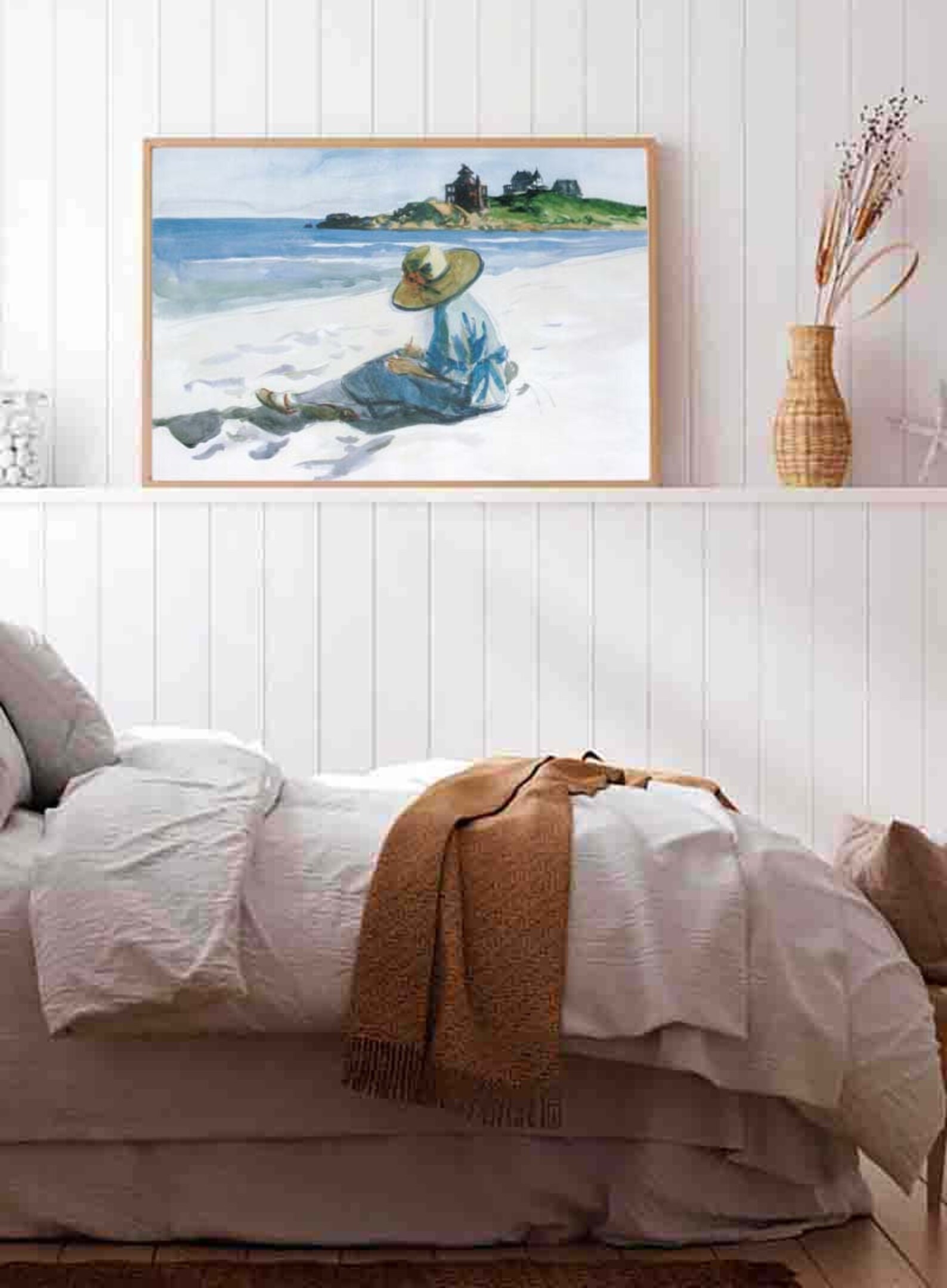 Edward Hopper Digital Print Download Realistic Painting "on the Beach ...