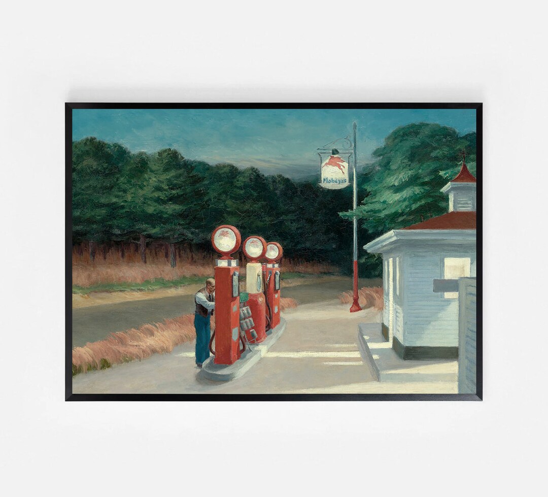 Edward Hopper Digital Print Download Realistic Painting "gas Station ...