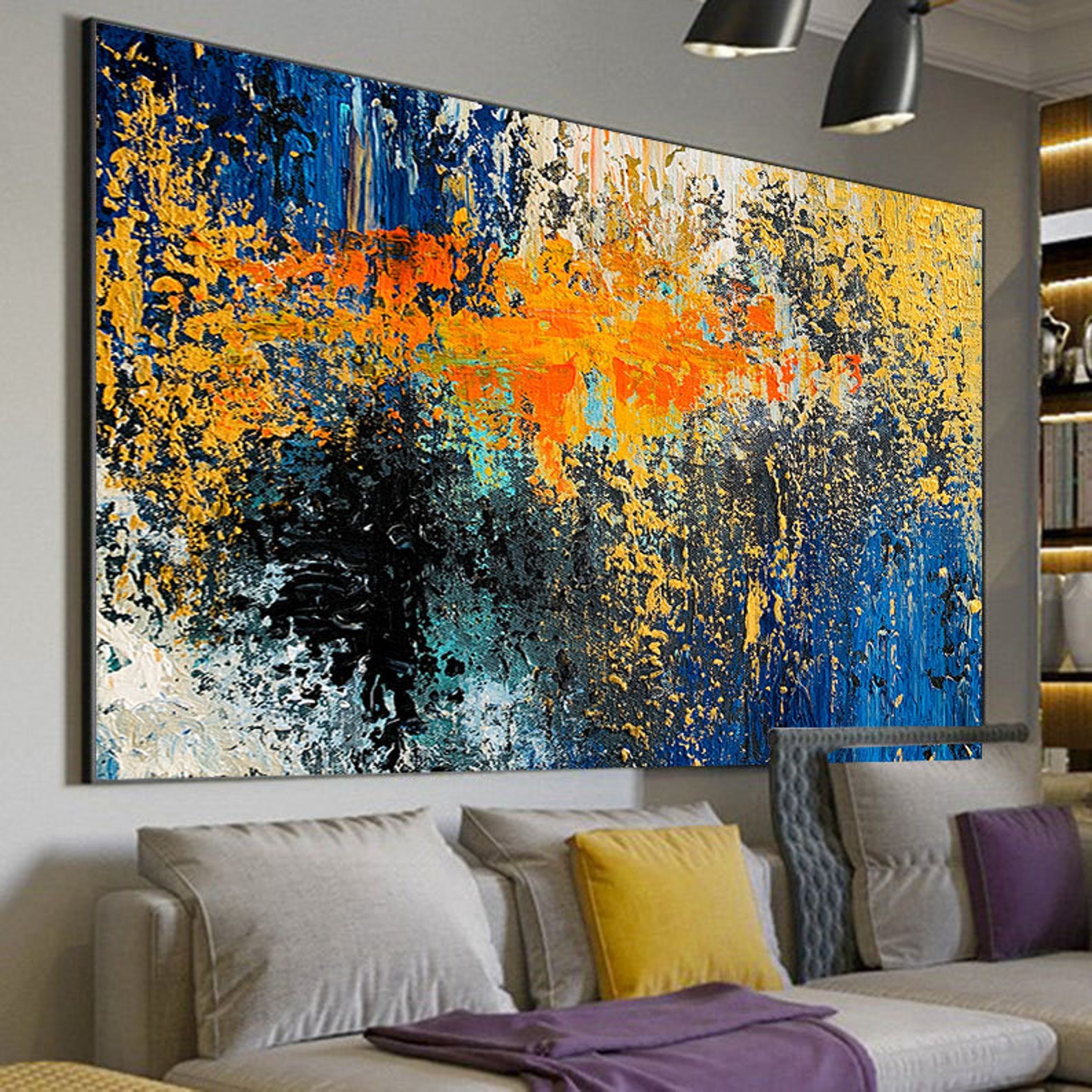 Palette Knife Colorful Hand Painted Textured Oil Painting - Etsy