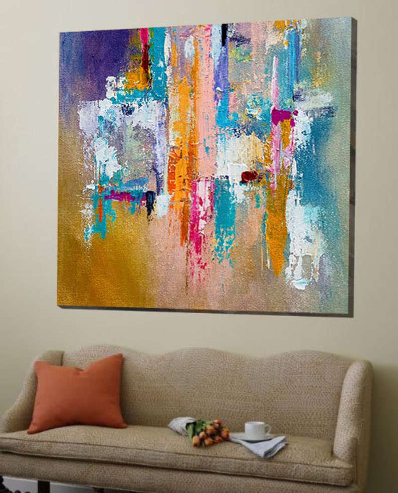 Colorful Acrylic Abstract Paintinglarge Wall Artabstract | Etsy