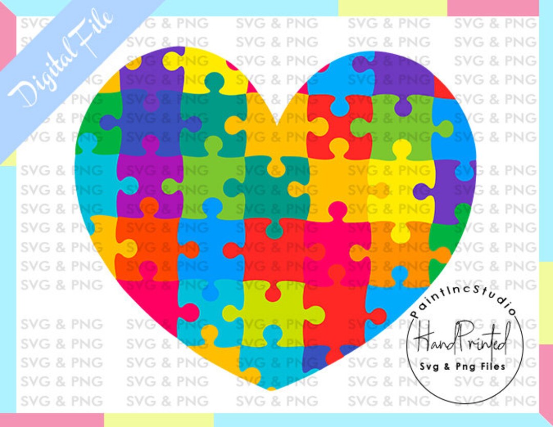 Heart Autism Puzzle,heart Puzzle,autism Awareness Png,autism Decal ...