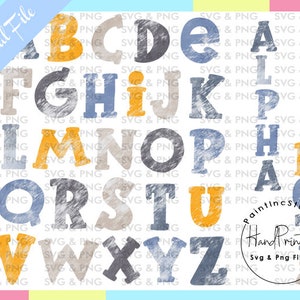 Watercolor 26 Alphabets Doodle Letters Full ALPHABET PNG Bundle ...