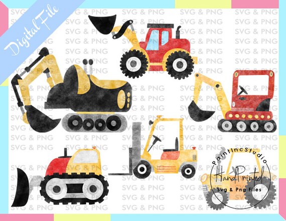 06 Construction Trucks Sublimation Pngconstruction | Etsy